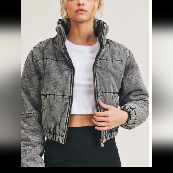 Anwnd | Jackets & Coats | Washed Denim Puffer Jacket | Poshmark
